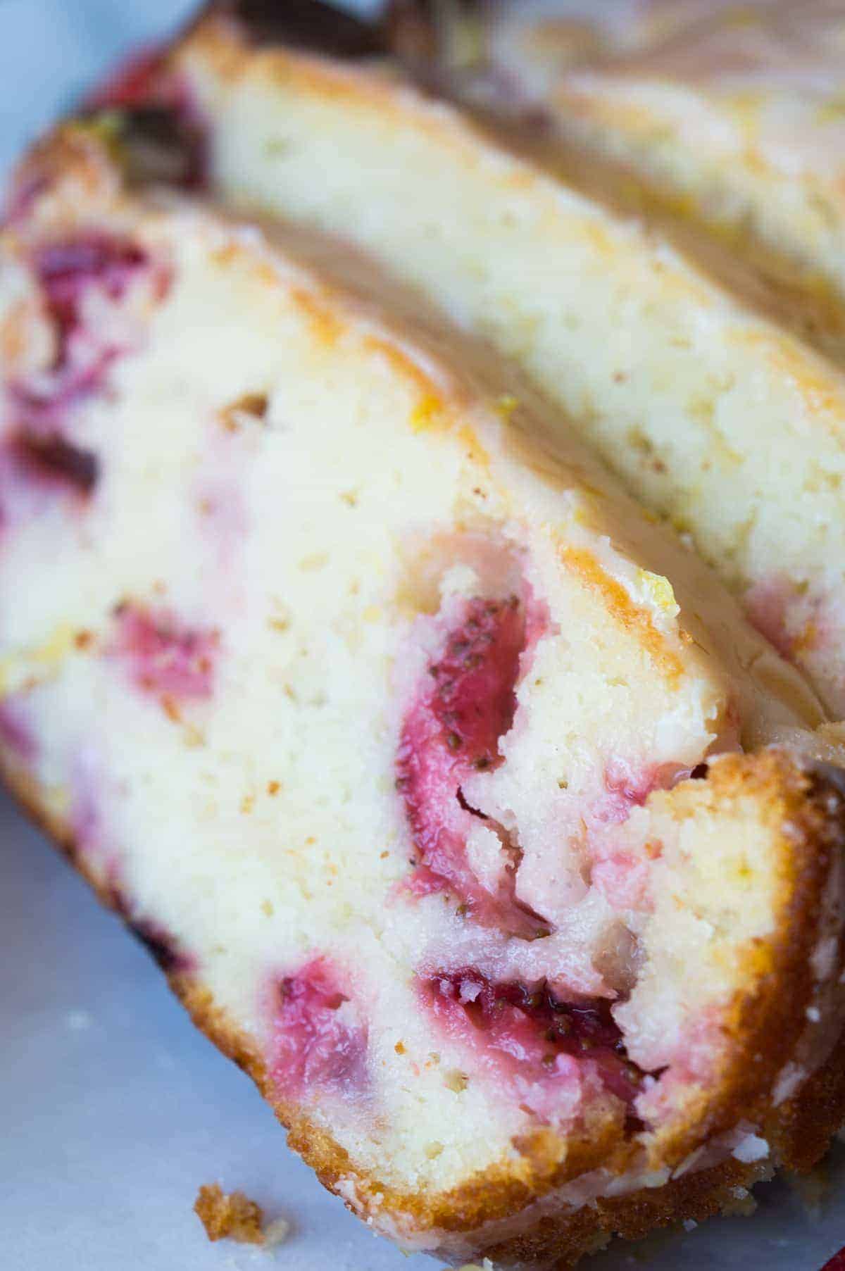 Glazed Strawberry Lemon Loaf - House of Yumm