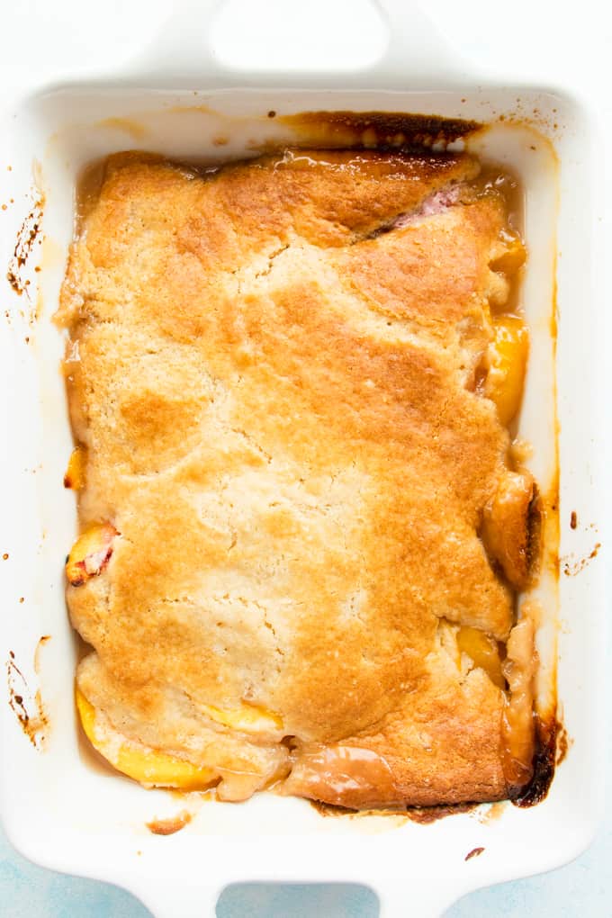 Peach Cobbler- Make with Fresh, Frozen or Canned Peaches!