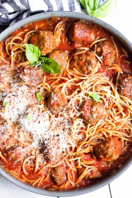 Easy Spaghetti And Meatballs - House of Yumm