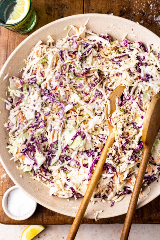 Blue Cheese Coleslaw {with bacon} - House of Yumm