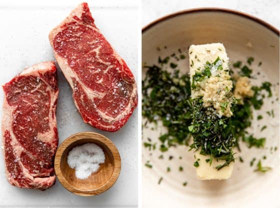 Pan Seared Steak with Garlic Herb Butter - House of Yumm